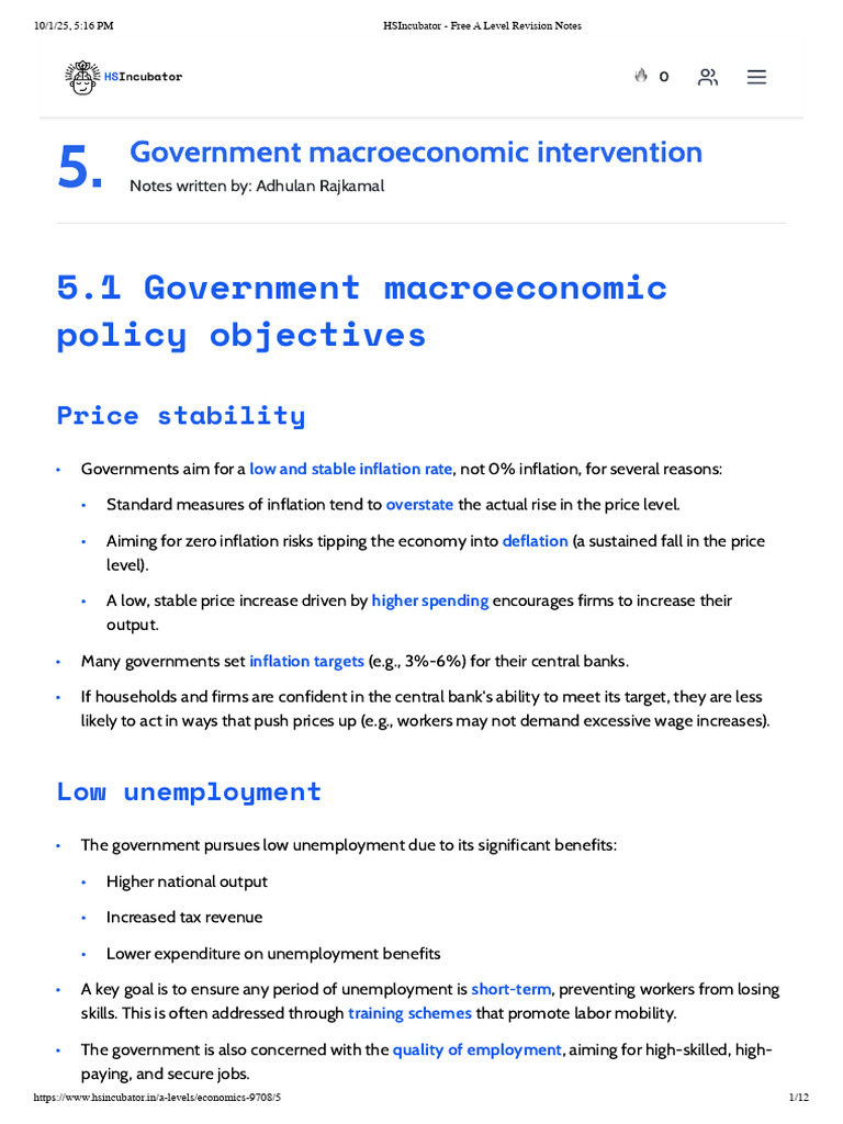 Government Macroeconomic Policies Explained | PDF | Taxes | Government ...