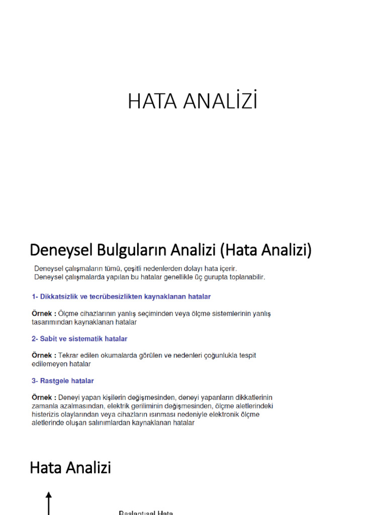 Hata Anali̇zi̇ | PDF