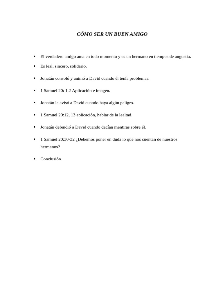 Claves para ser un buen amigo | PDF