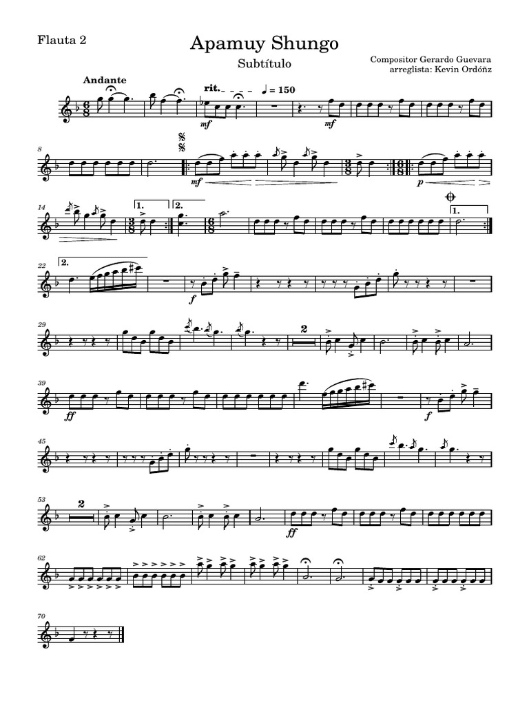Apamuy Shungo FLAUTA 2 | PDF | Música clásica | Orquestas