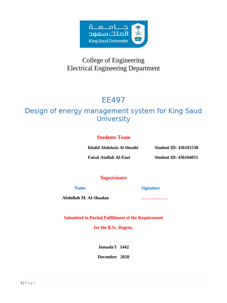 Energy Management System Design for KSU | PDF | Photovoltaics ...