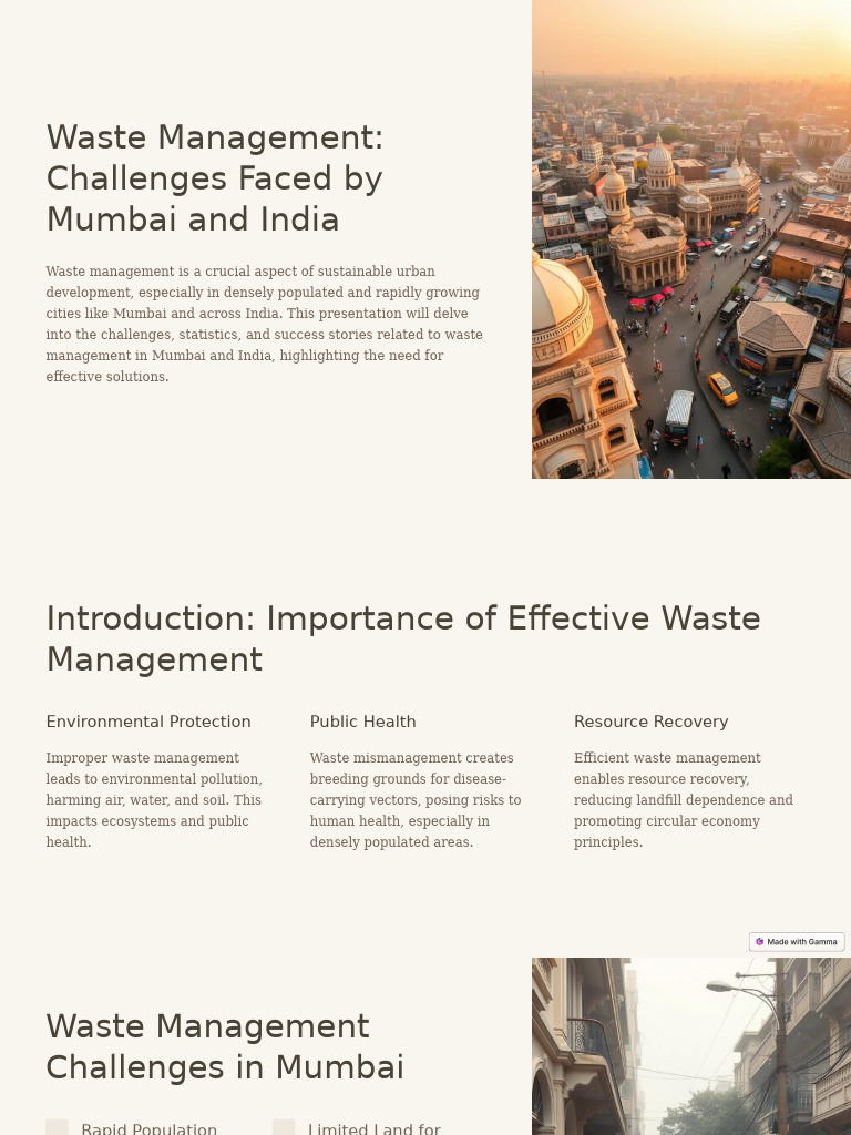 Mumbai and India's Waste Management Challenges | PDF | Waste Management ...