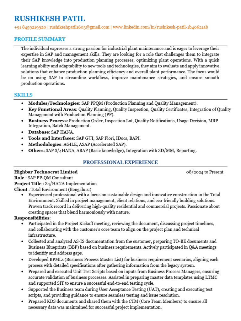 Rushikesh Patil PPQM 2025 Saurabh Dhote | PDF | Business Process | Business