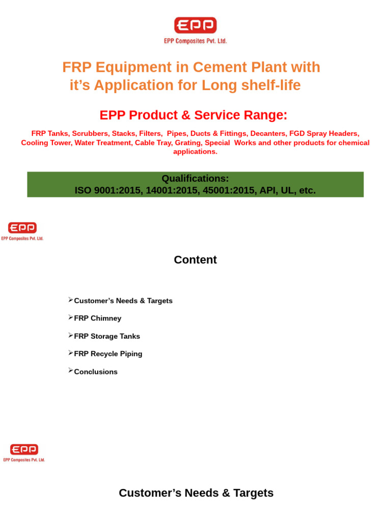 FRP For Cement Industries | PDF