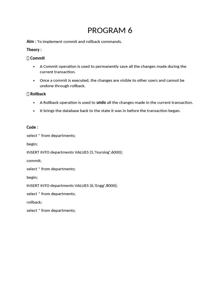 ADBMS Program 6 | PDF