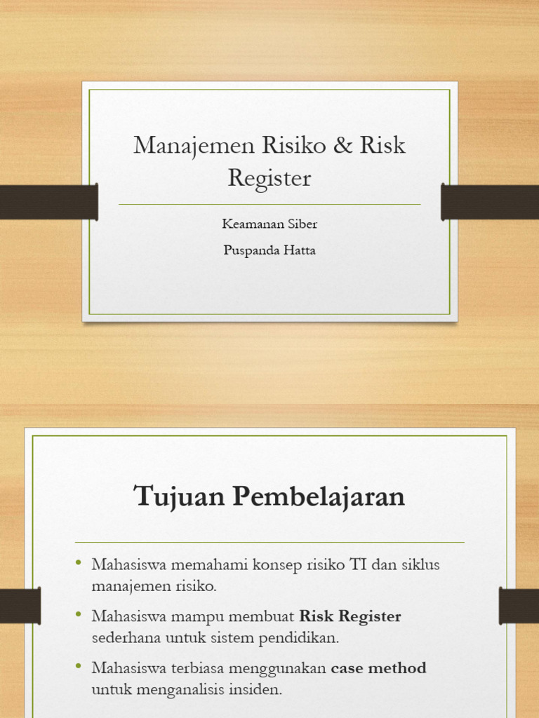 Manajemen Risiko & Risk Register | PDF