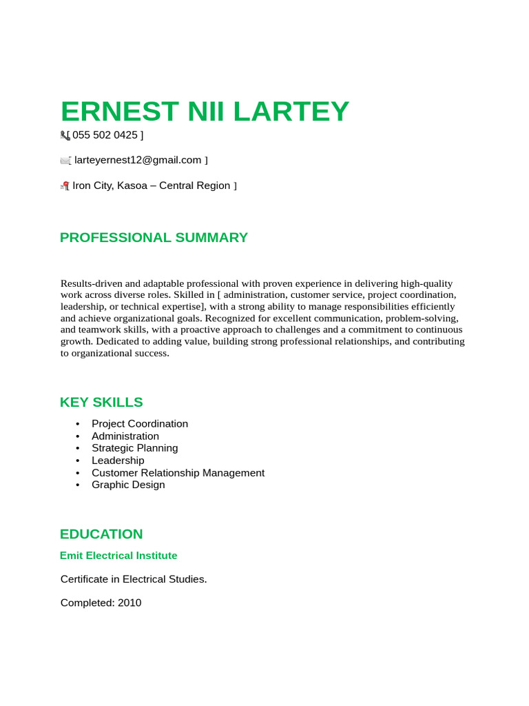 Ernest Nii Otu Lartey - CV | PDF | Marketing | Business Process