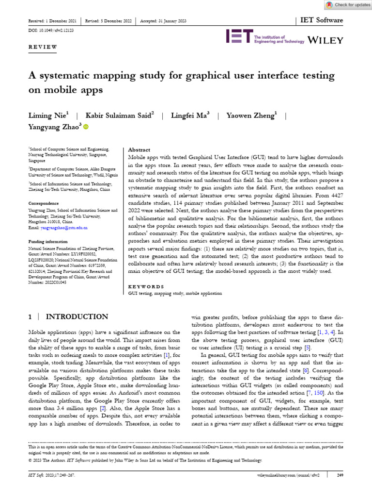 IET Software - 2023 - Nie - A Systematic Mapping Study For Graphical ...