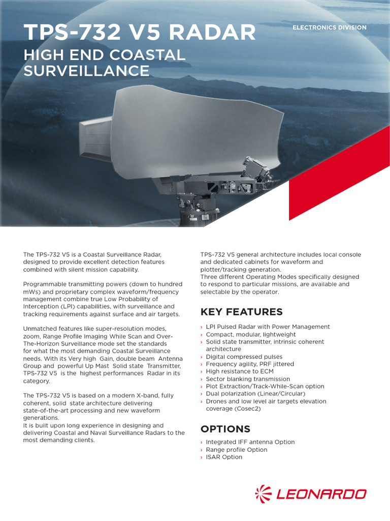 TPS-732 V5 Coastal Surveillance Radar | PDF | Radar | Microwave Technology