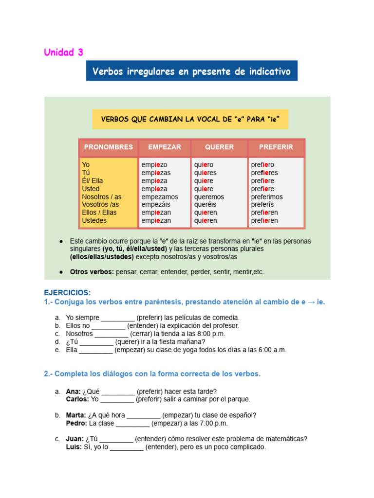 LIBRO DE ESPAÑOL - A2.1 - Unidades 3 y 4 Revisada 21 - 09 - 25 | PDF ...