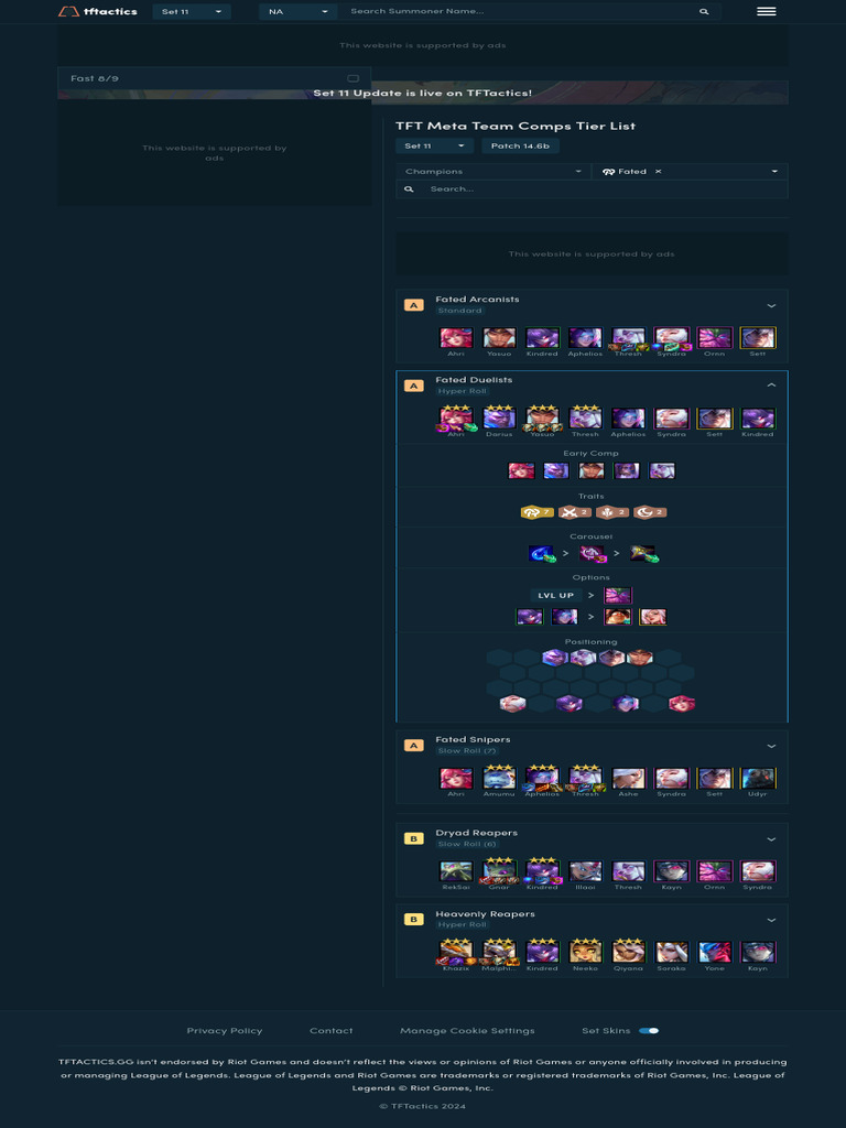 TFT Meta Team Comps Tier List 14.6b | PDF | Multiplayer Online Games ...