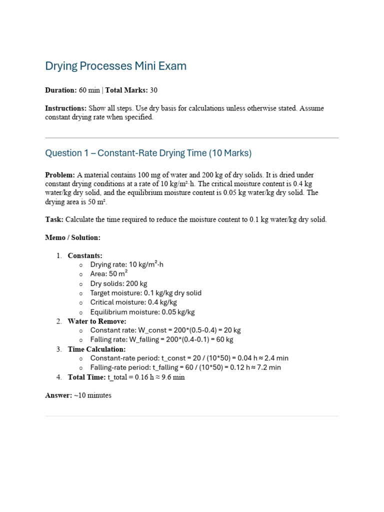 Drying Paper 1 and 2 | PDF | Chemistry