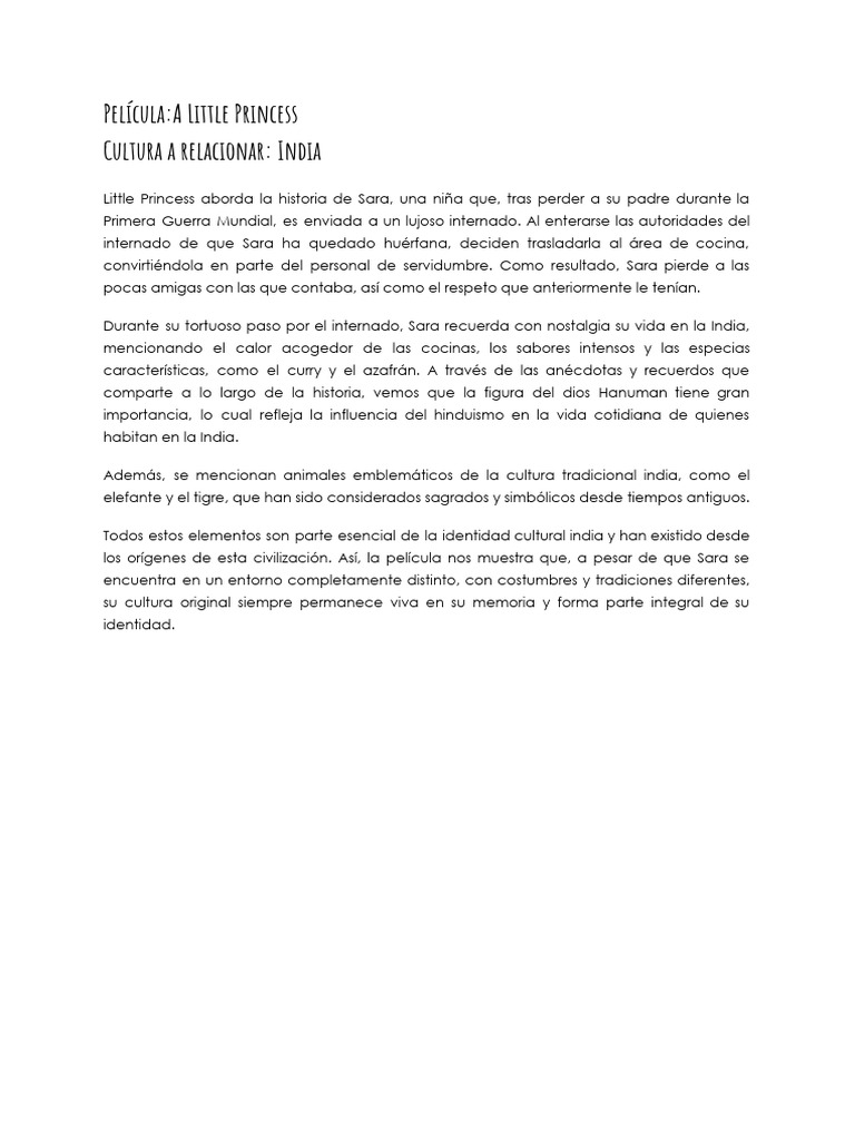 A Little Princess - Karla Daniela Ramírez Becerra | PDF