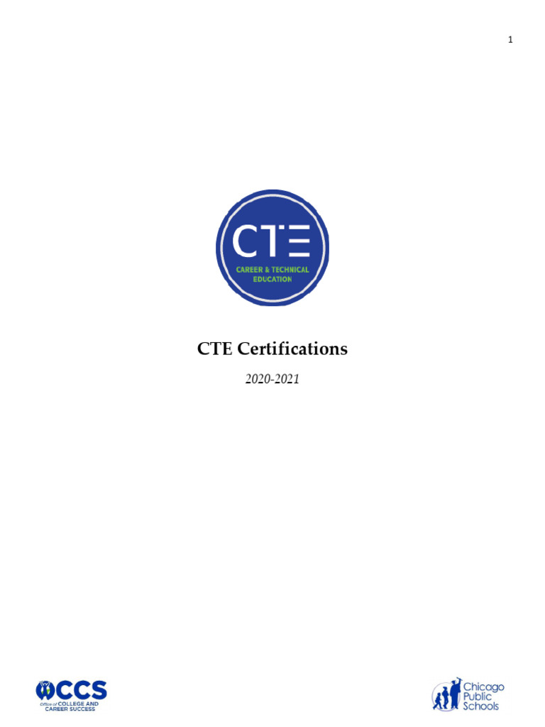 Cte Certifications 2021 | PDF | Credential | Certification