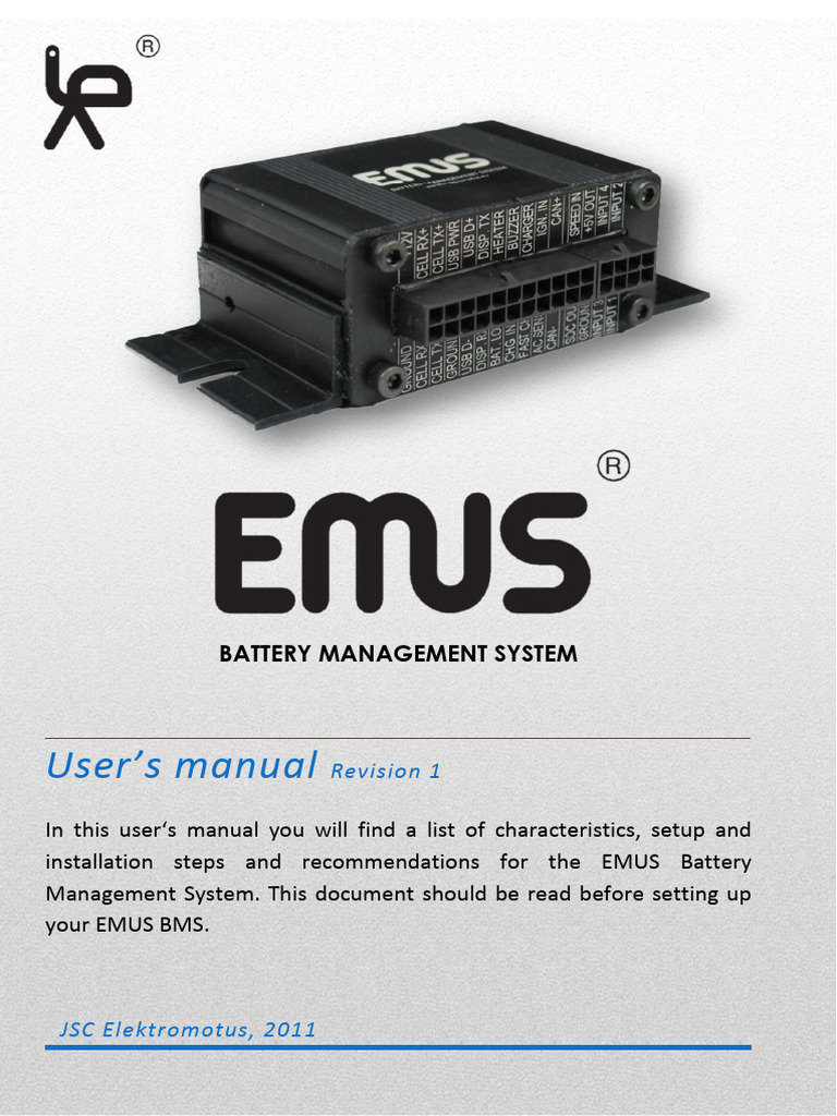 EMUS BMS Users Manual v1 | PDF | Battery Charger | Graphical User ...