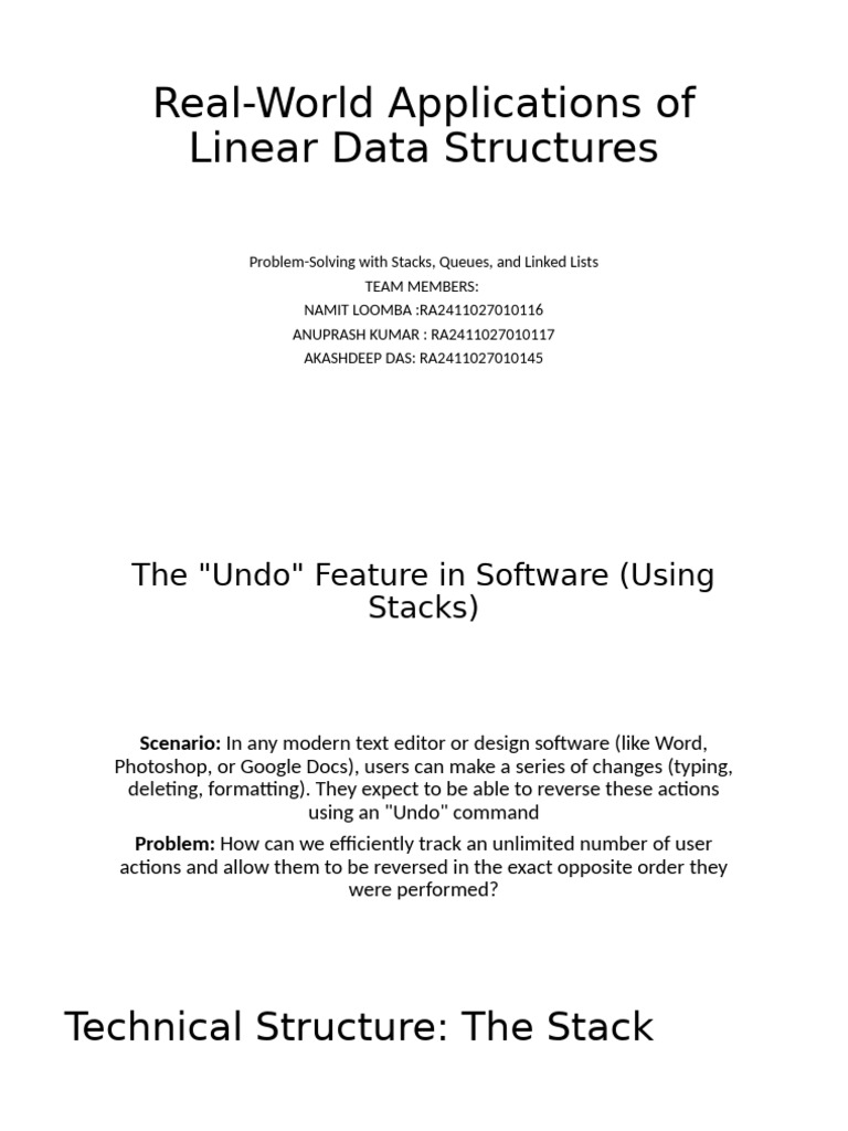 Real-World Applications of Linear Data Structures | PDF | Queue (Abstract Data Type ...
