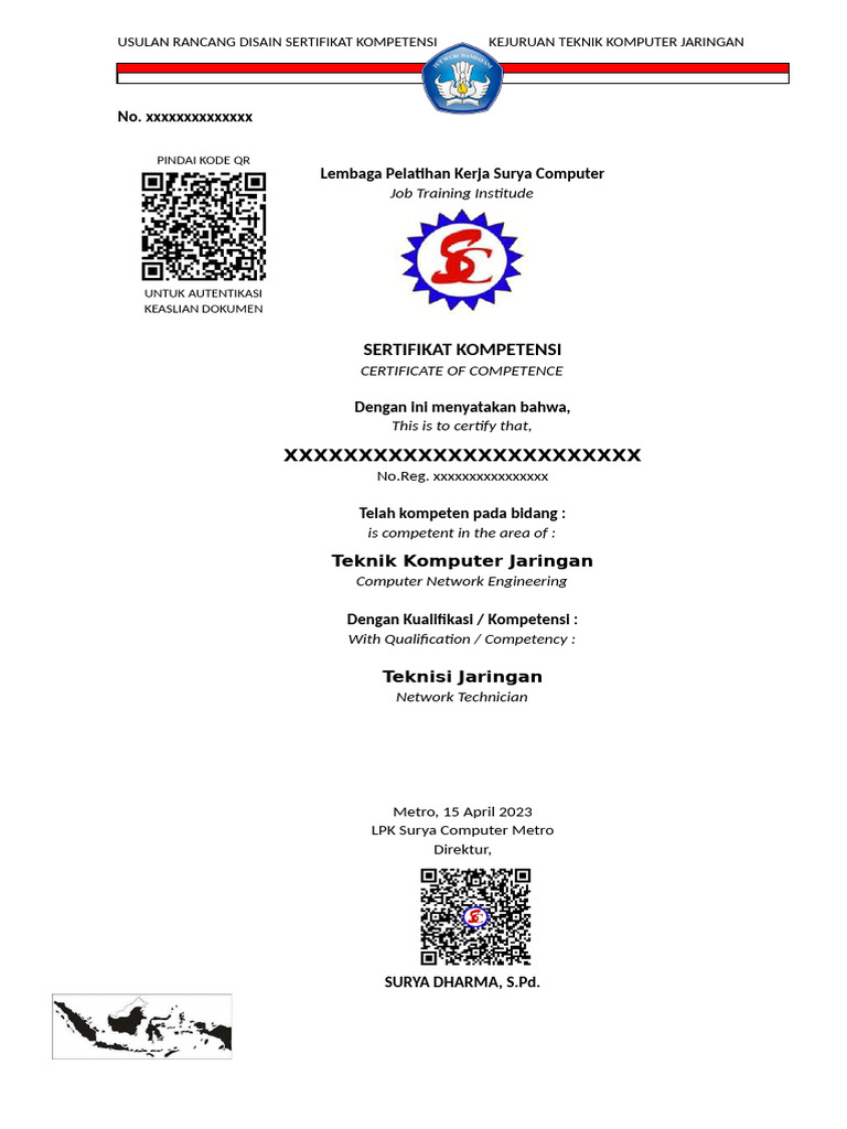 Sertifikat Kompetensi Keahlian TKJ Mailmerge | PDF