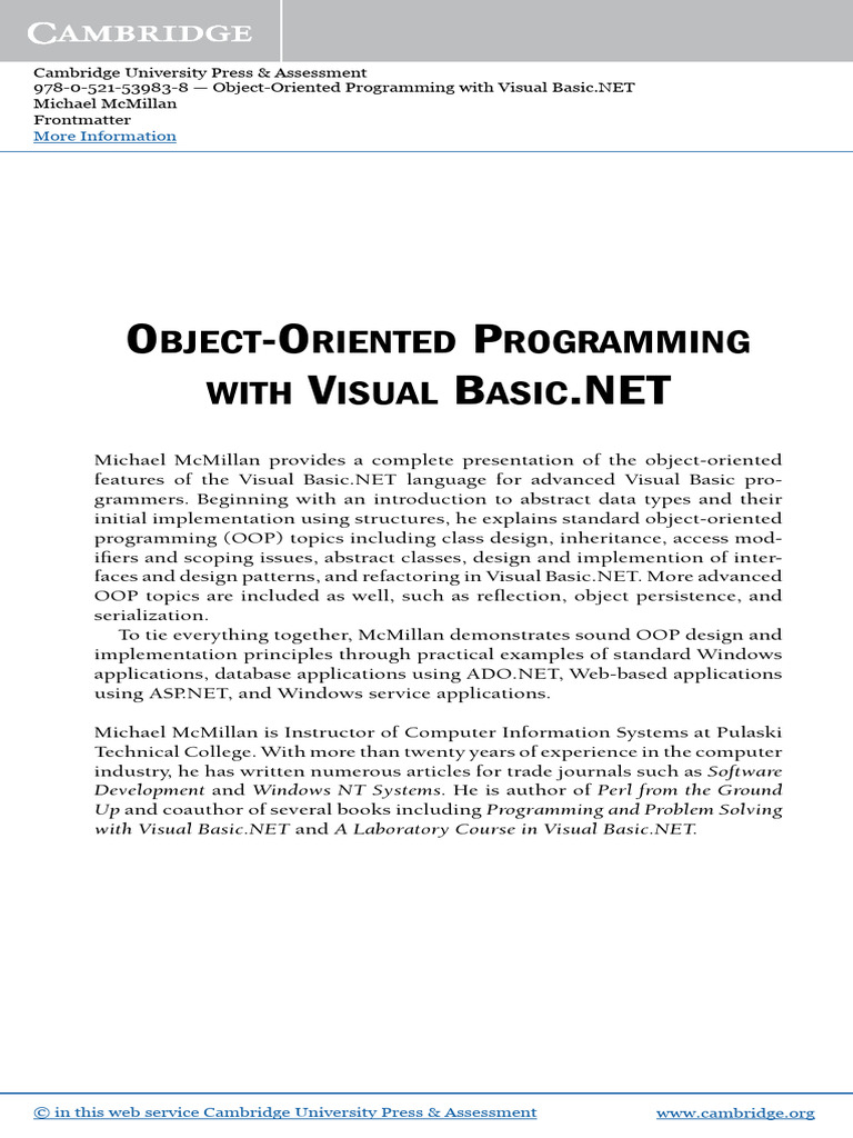 Frontmatter | PDF | Object Oriented Programming | Class (Computer ...