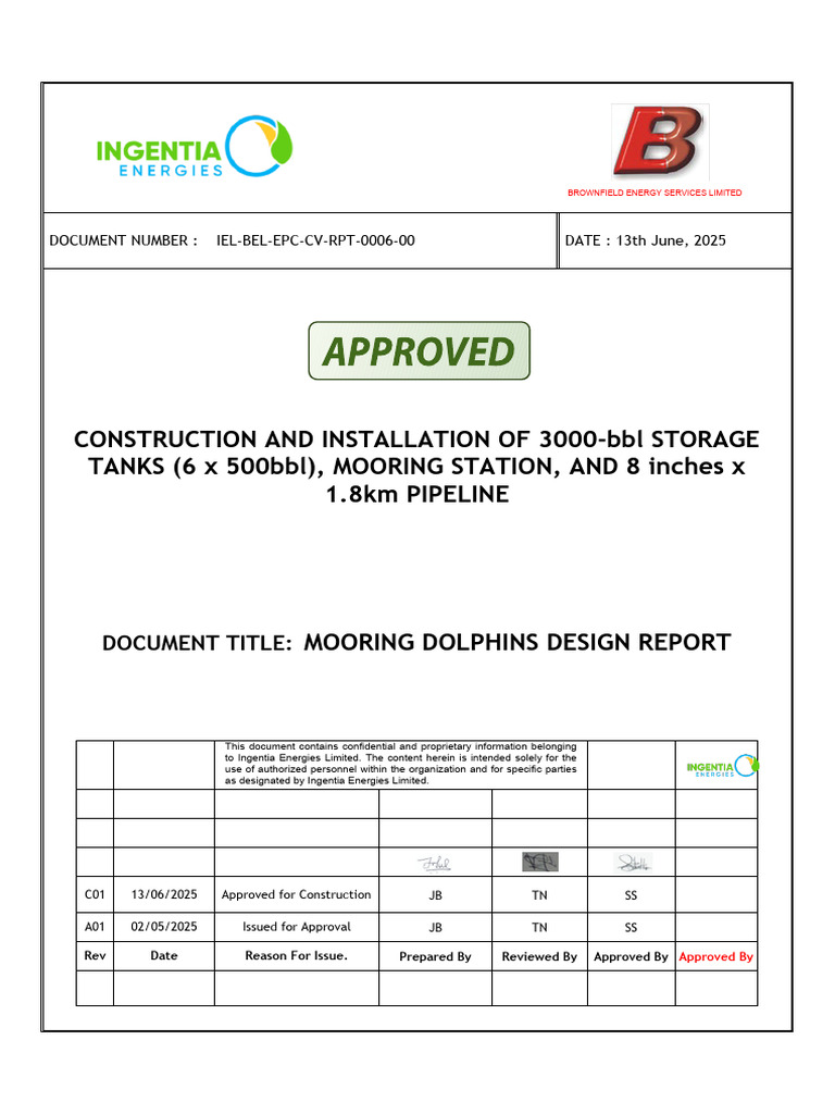 Mooring Dolphins Design Report | PDF | Strength Of Materials | Young's ...
