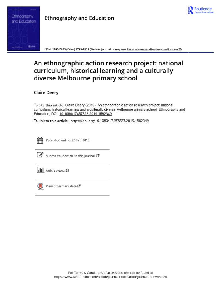 An Ethnographic Action Research Project National | PDF | Ethnography ...