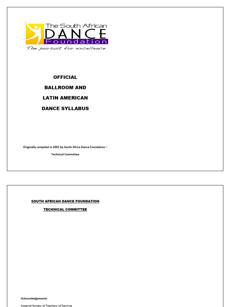 South African Dance Competition Syllabus | PDF | Ballroom Dance | Fashion