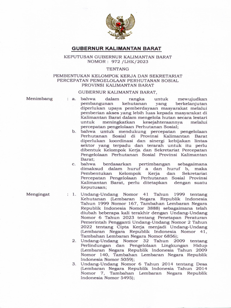 SK Pokja p3s Kalbar 2023-2025 | PDF