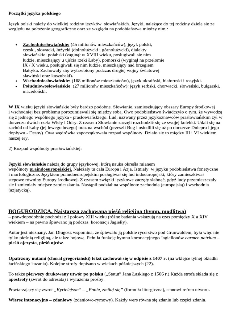 Bogurodzica I Lament | PDF