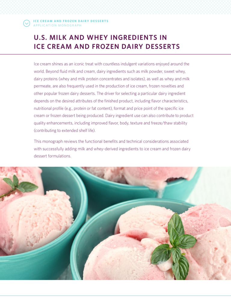 2022 - USDEC Ice Cream Monograph - FINAL | PDF | Milk | Emulsion