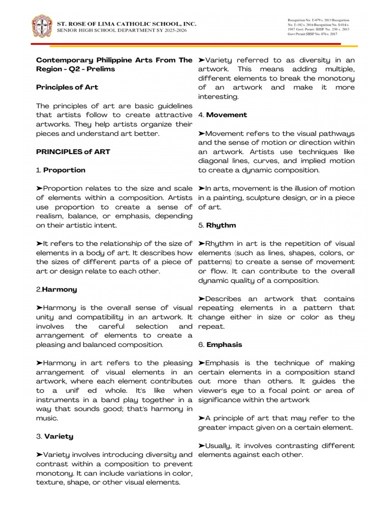 CPAR-Reviewer-Q2 Prelims | PDF | Composition (Visual Arts) | The Arts