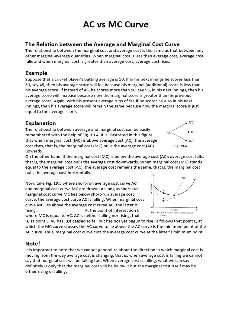 AC vs MC Curve | PDF | Average Cost | Marginal Cost