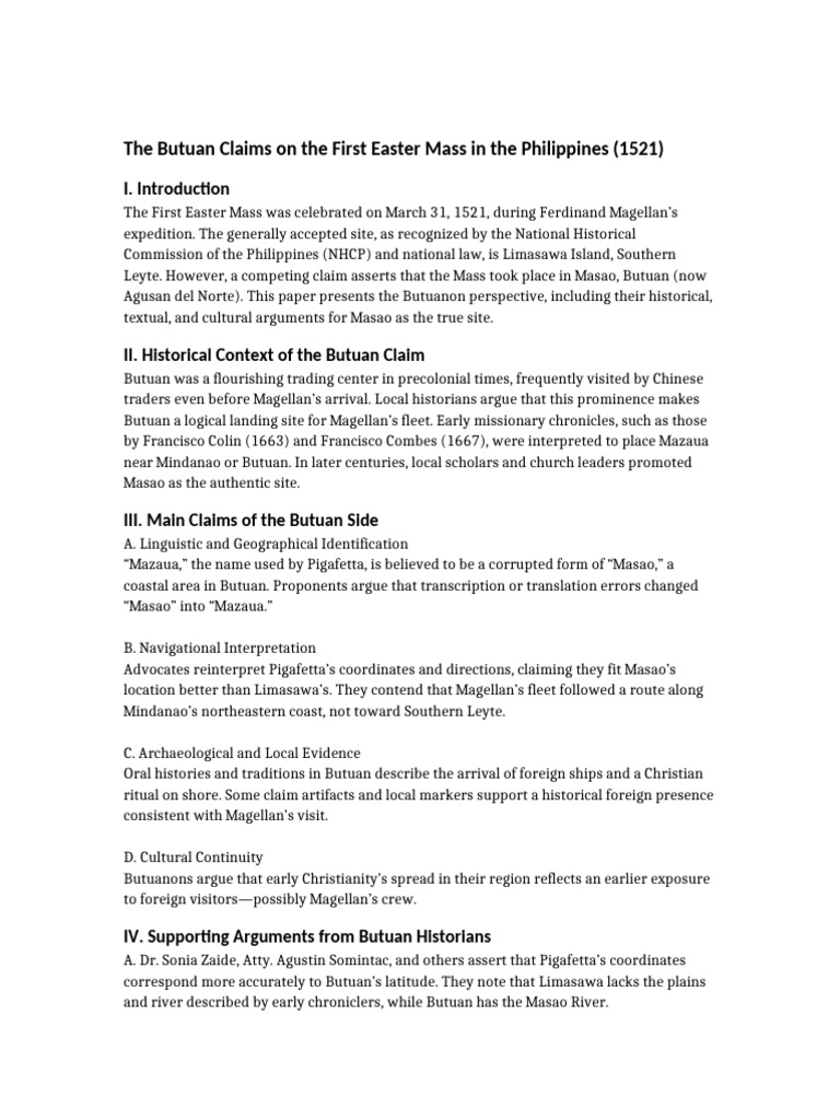 Butuan First Easter Mass Outline | PDF