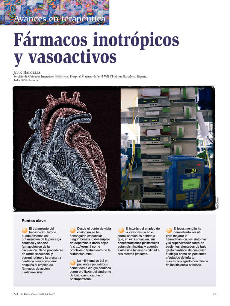 Fármacos Inotrópicos y Vasopresores | PDF | Farmacología | Sistema ...