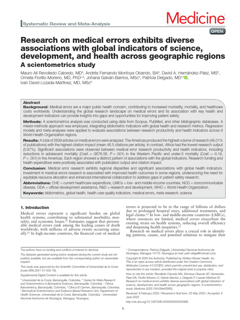 Research On Medical Errors Exhibits Diverse.99 | PDF | Inquiry ...