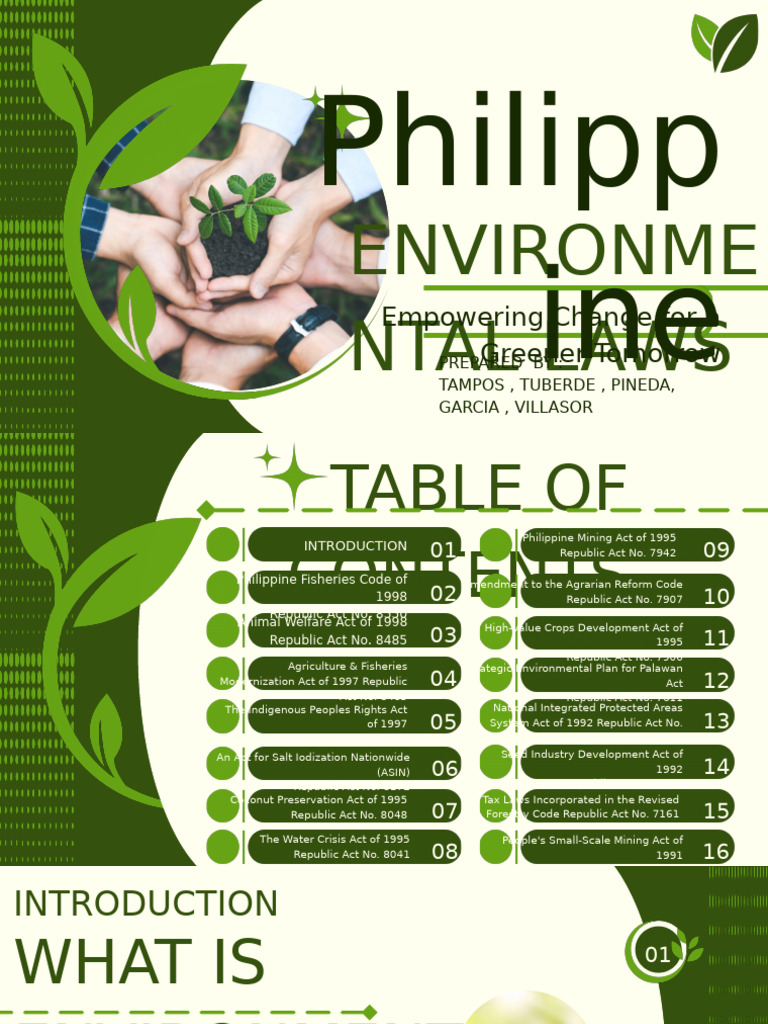 Philippine Environmental Laws Overview | PDF | Mining | Environmental Law