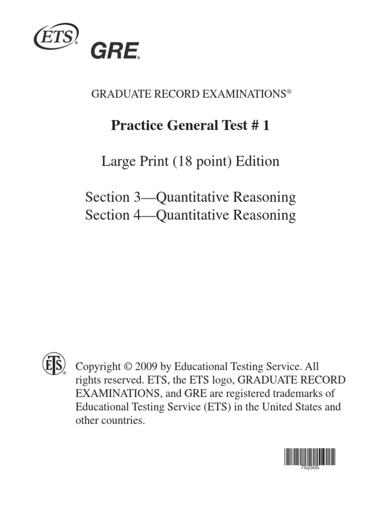 GRE Practice Test 1 Quant 18 Point | PDF | Graduate Record Examinations ...