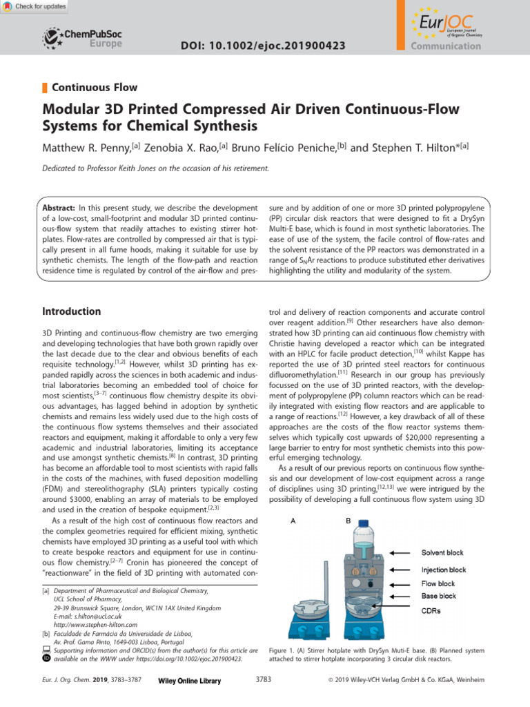 Modular 3D Printed Compressed Air Driven Continuous-FlowSystems for ...