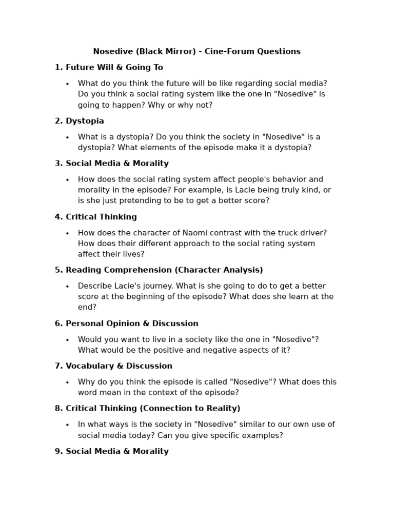 Black Mirror Nosedive | PDF