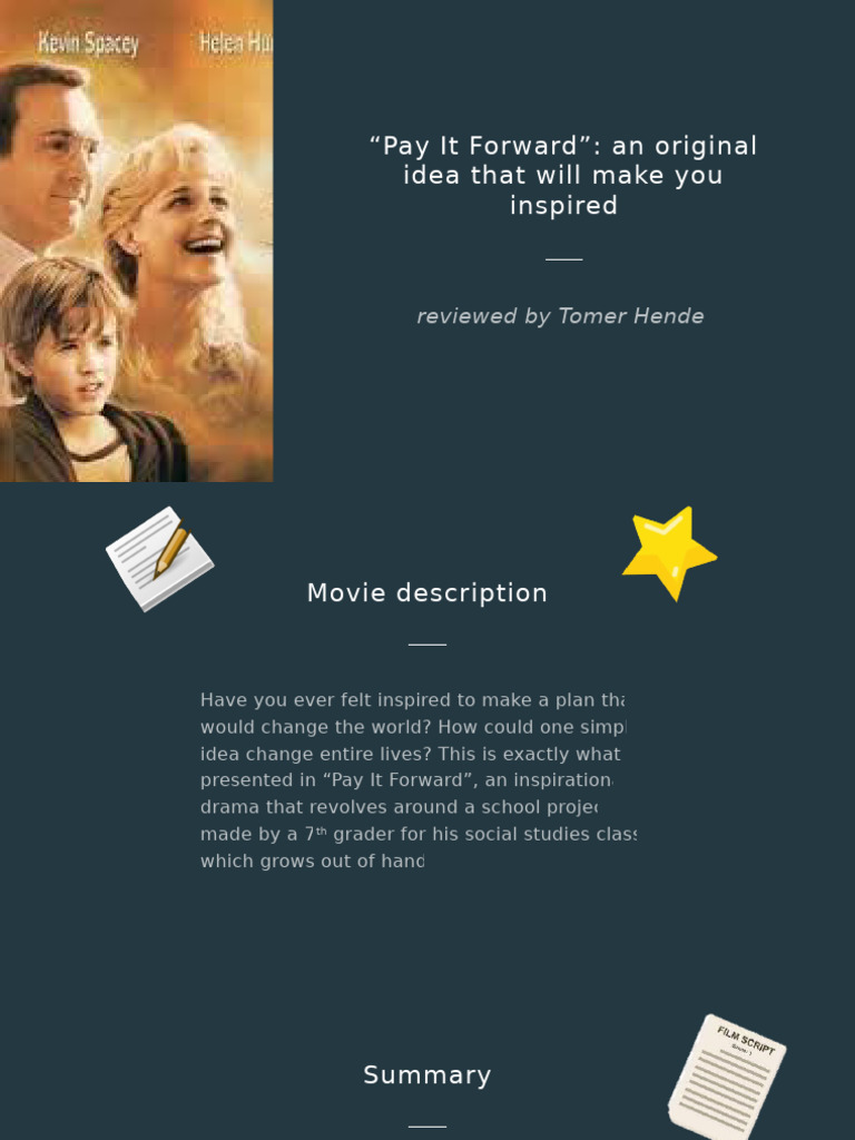 "Pay It Forward Movie Review & Insights" | PDF