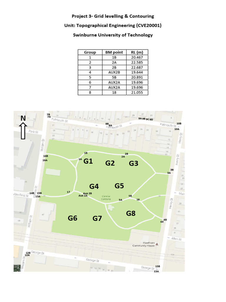 Project 3-Grid Levelling Field Data-S1-2025 | PDF