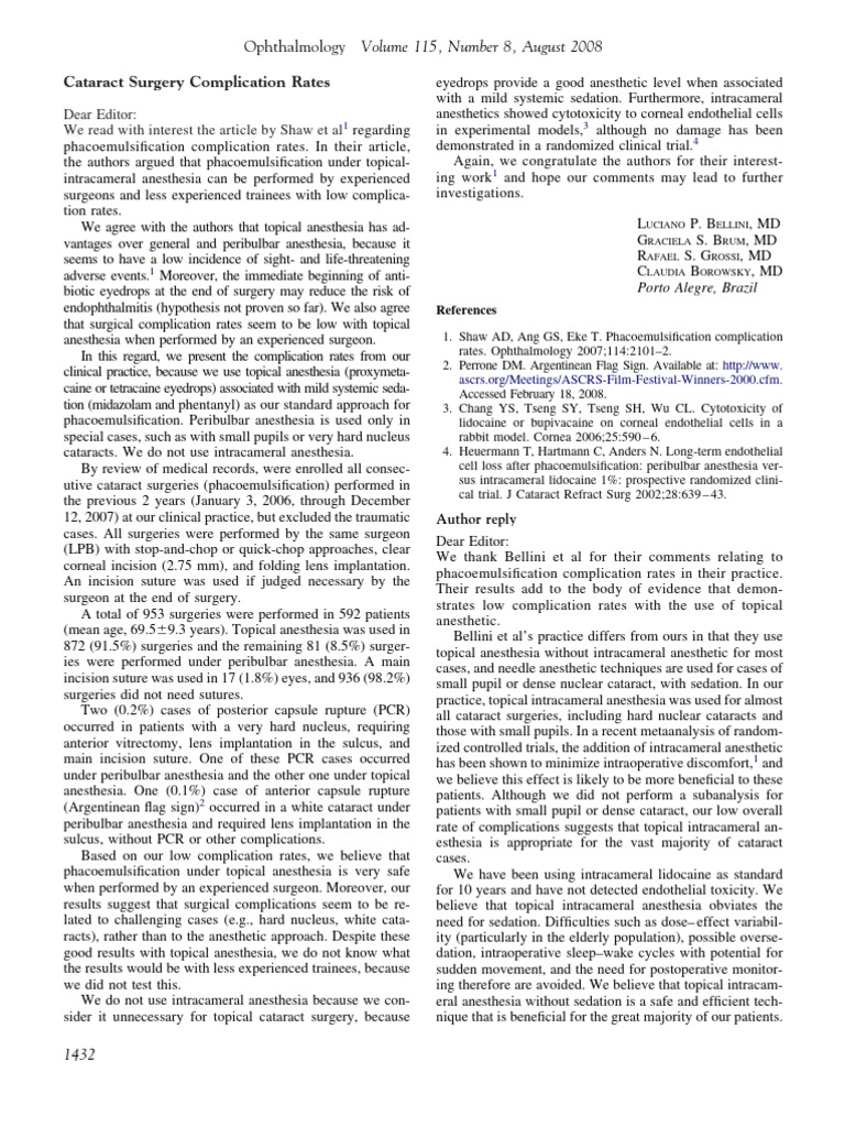 Author-Reply Ophtha 4 | PDF | Cataract | Anesthesia