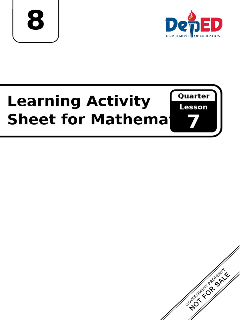 Q1 WS Mathematics 8 Lesson 7 Week 7 | PDF | Mathematics | Learning