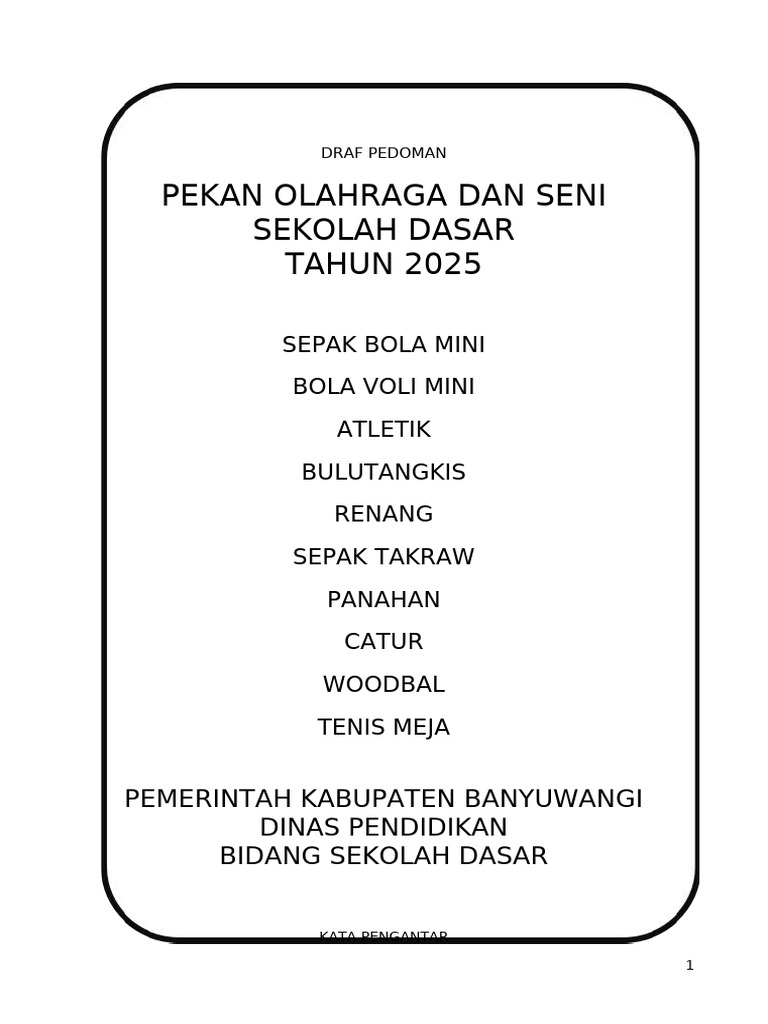 Juknis PORSENI 2025 | PDF