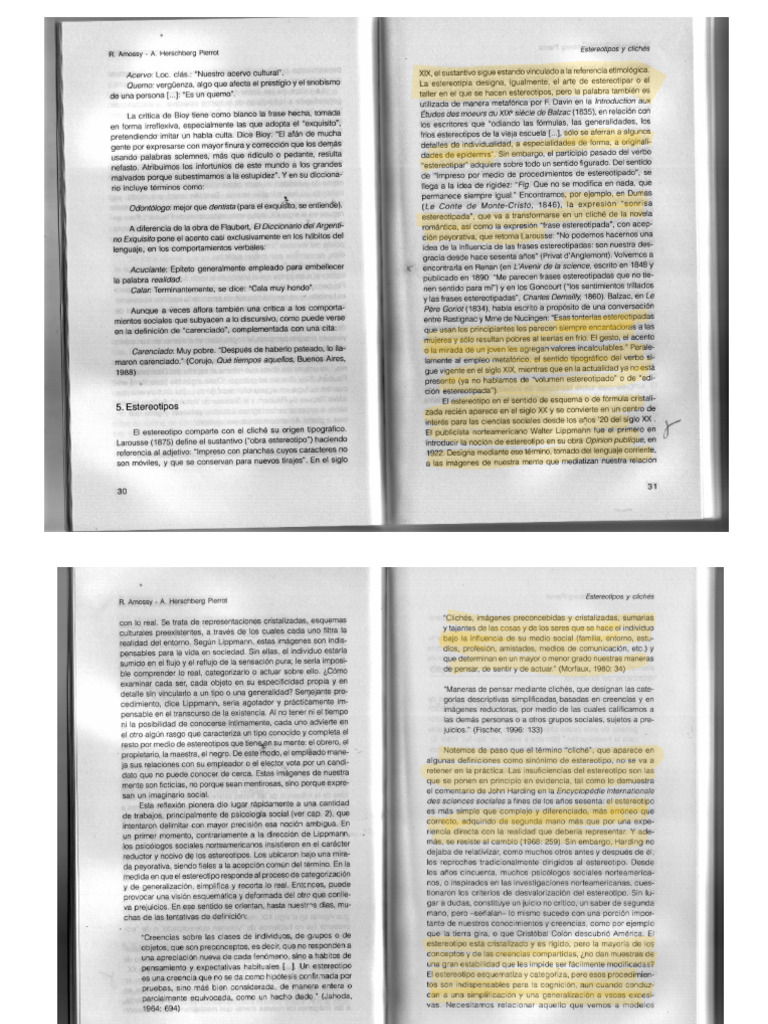 Amossy Estereotipos y Clichés | PDF