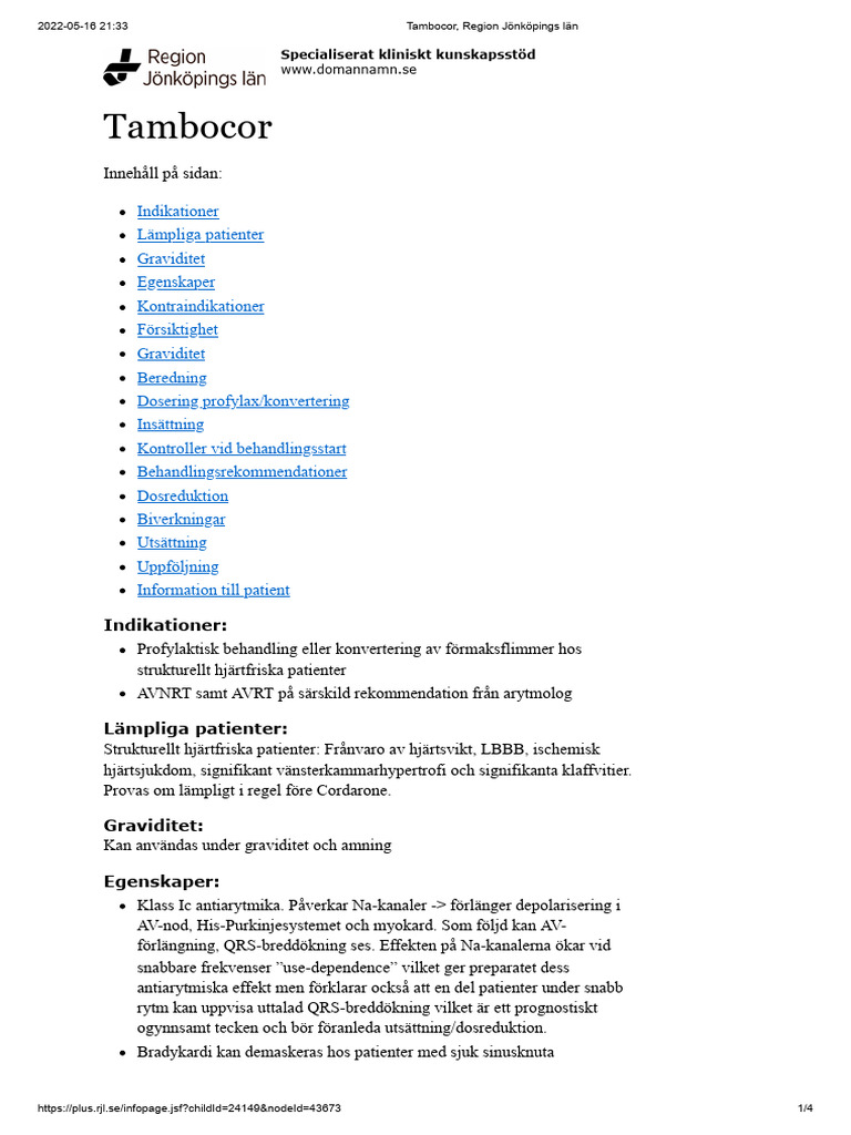 Tambocor, Region Jönköpings Län | PDF