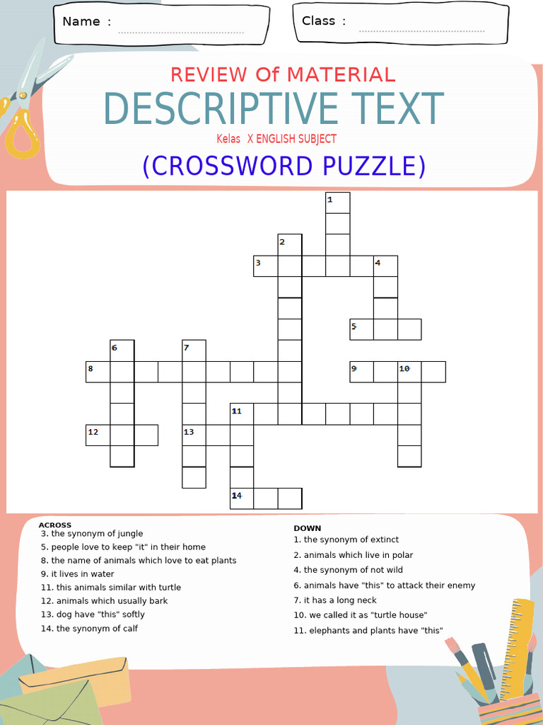 Crossword Descriptive Text | PDF