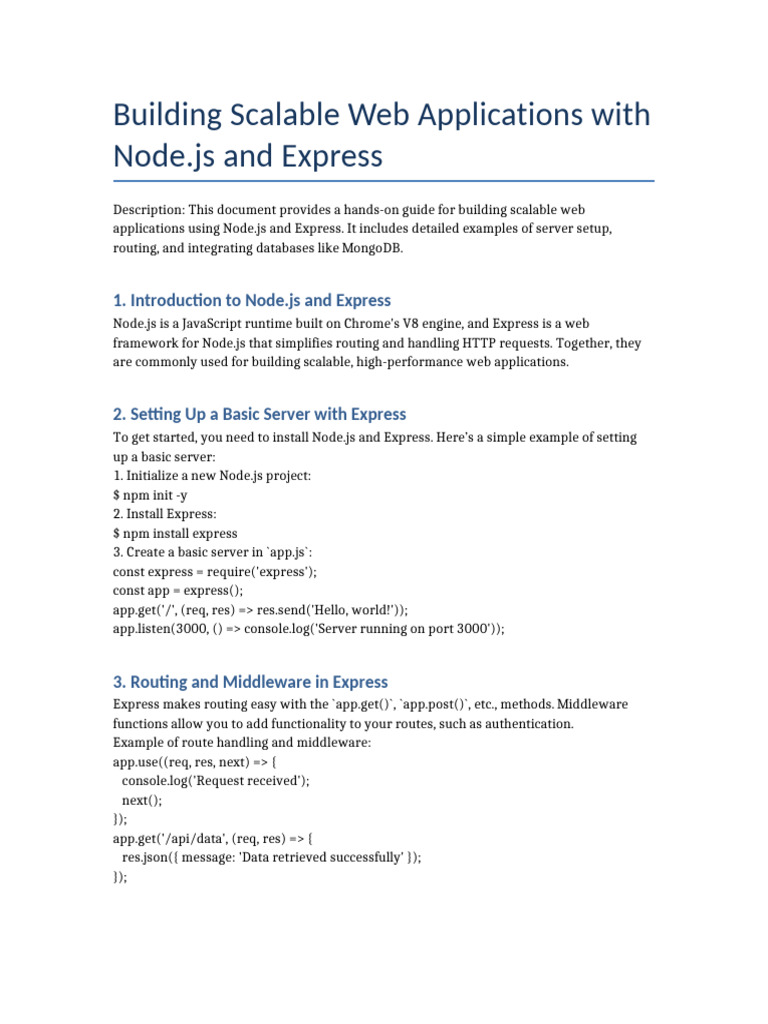 Building Scalable Web Applications With Node Express | PDF | Software Engineering | Computing