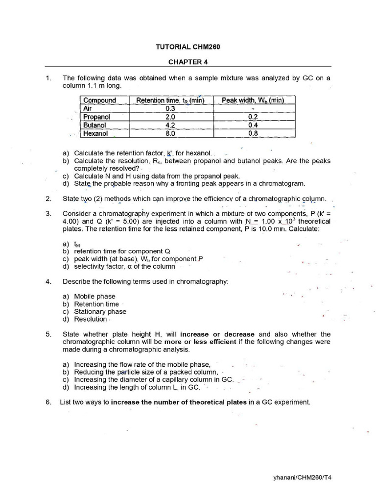 Tutorial 4 CHM260 Page 0001 | PDF