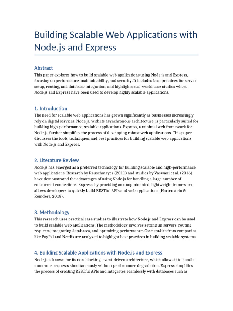 Building Scalable Web Applications With Node Express Research Paper ...
