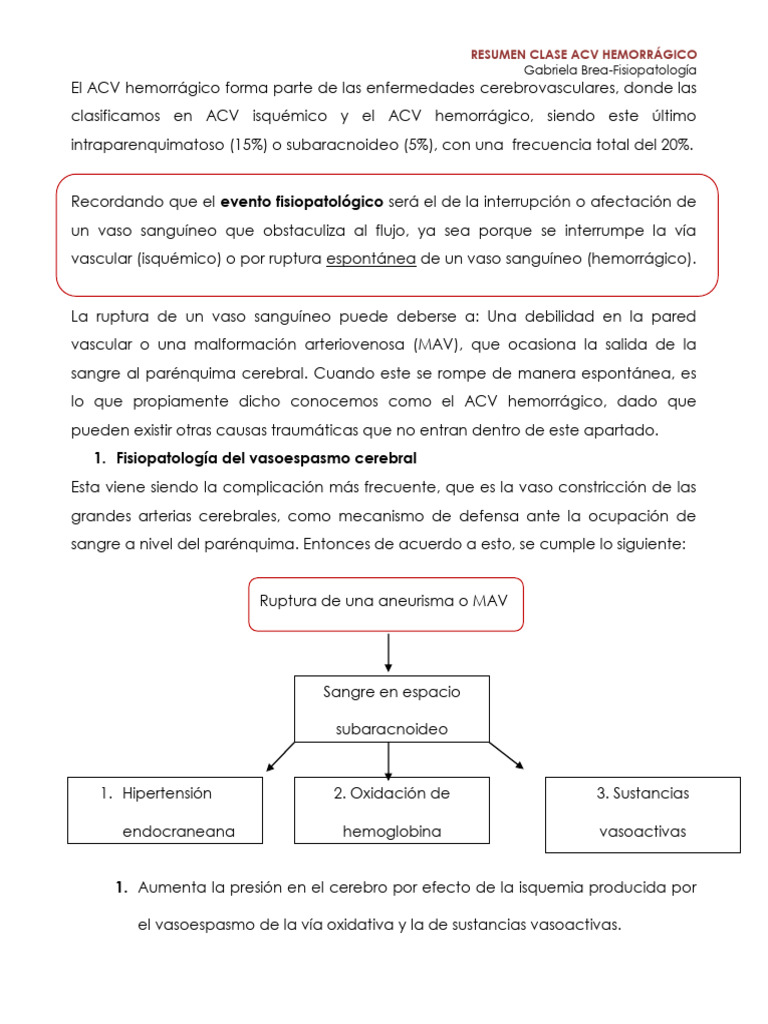 Clase 2 - Acv Hemorrágico | PDF | Carrera | Isquemia
