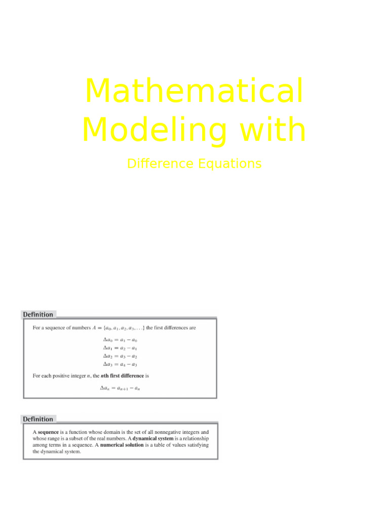 Unit 1 Lesson 1 -Difference Equations | PDF | Recurrence Relation ...